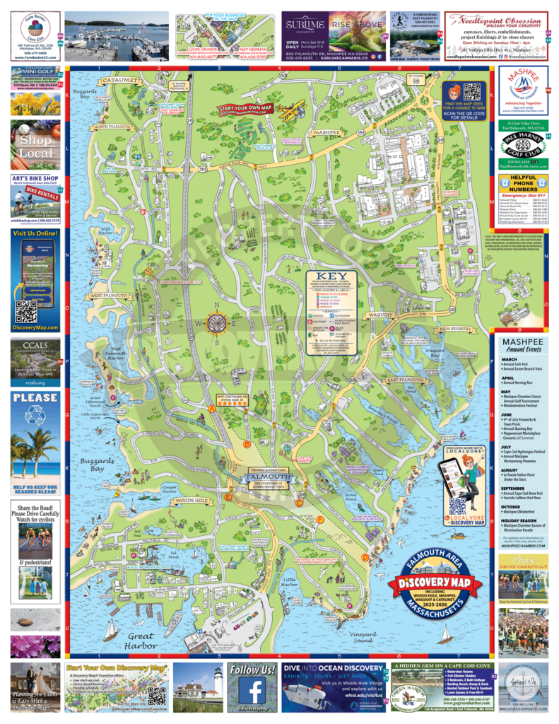 Falmouth, Mashpee & Woods Hole, MA - Discovery Map